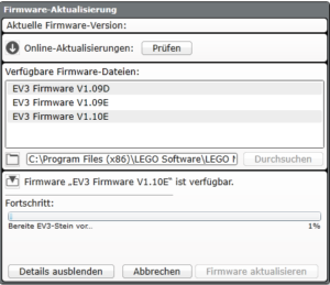 LEGO® Mindstorms® EV3 – Die bisherigen Firmware-Versionen (Stand 1.10E ...